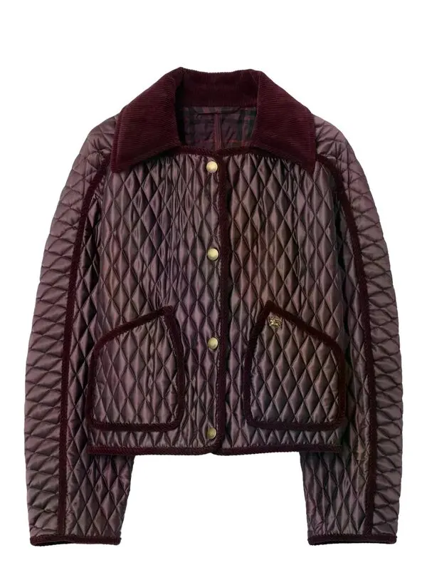 Burberry Quilted Corduroy-trimmed Puffer Jacket - Red