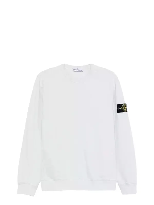 Stone Island Logo-patch Crew-neck Sweatshirt - White