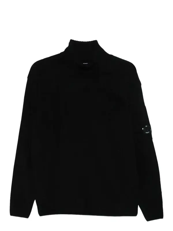 C.P. COMPANY High-neck Sweater With Lens Detail - Black