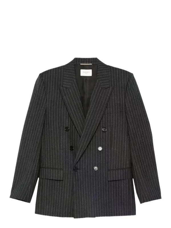 Saint Laurent Pinstripe Double-breasted Blazer - Grey