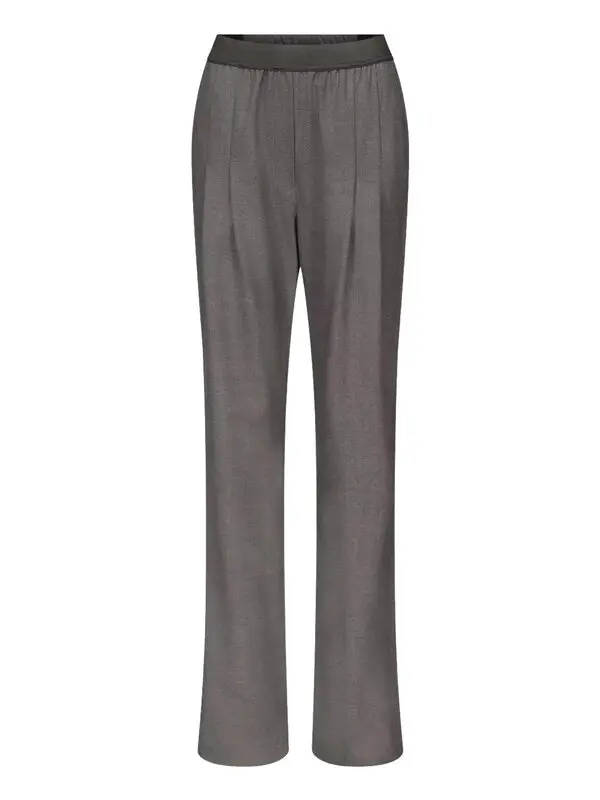 Loulou De Saison Pleated Elasticated-waist Straight Trousers - Grey