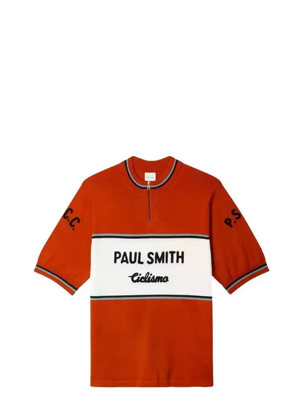 Paul Smith Cycling-stripe Wool Sweater - Orange