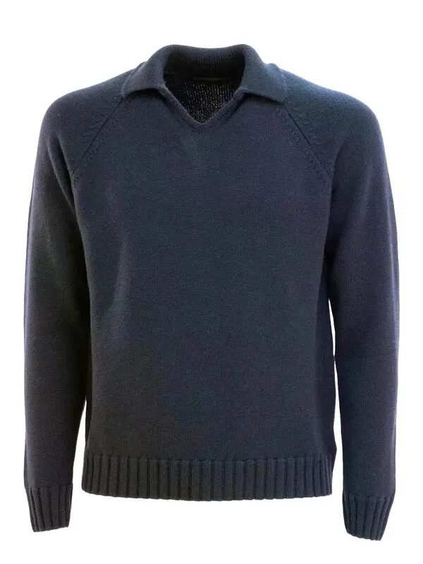 ZANONE V-neck Sweater - Blue