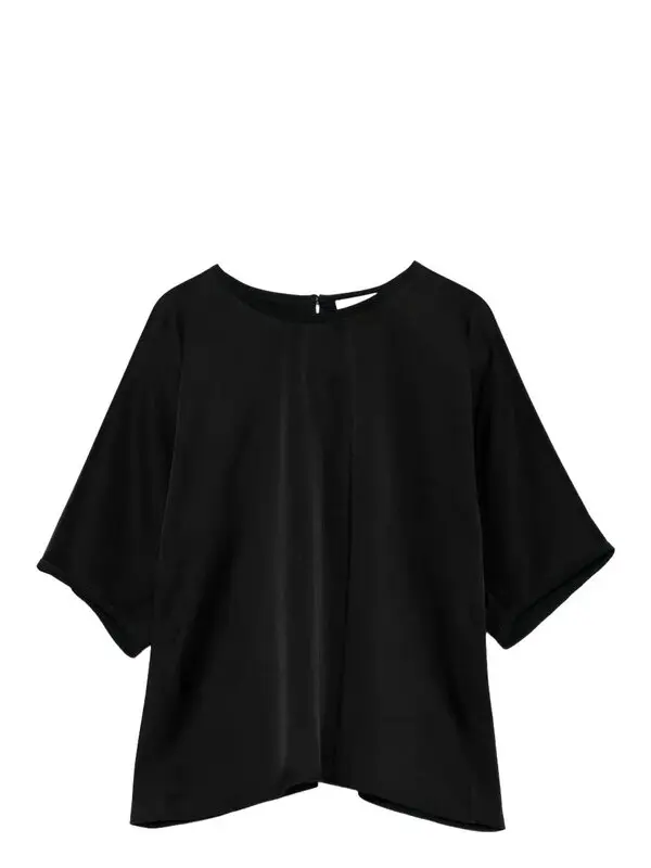FORTE_FORTE Round-neck Short-sleeve Top - Black