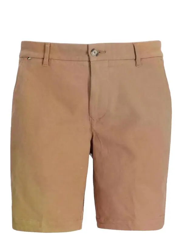 BOSS Flat-front Cotton Shorts - Brown