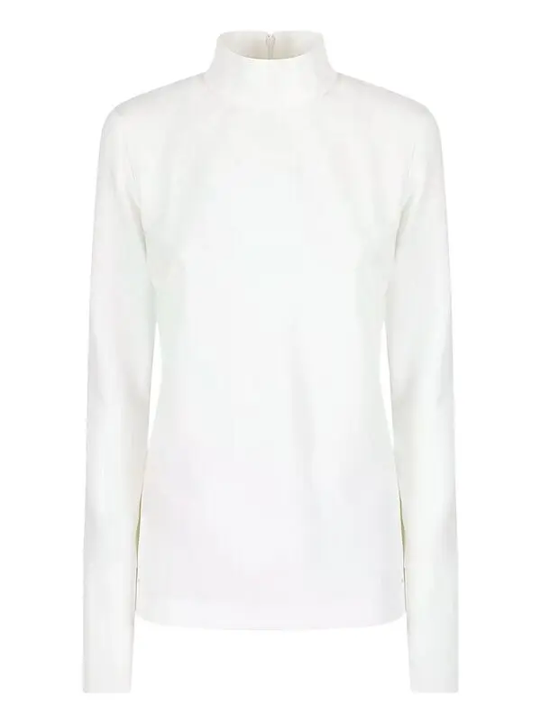THELATEST High-neck Long-sleeved Blouse - White