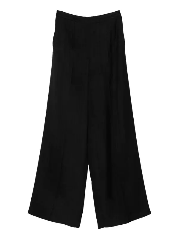 FORTE_FORTE Pinstriped Trousers - Black