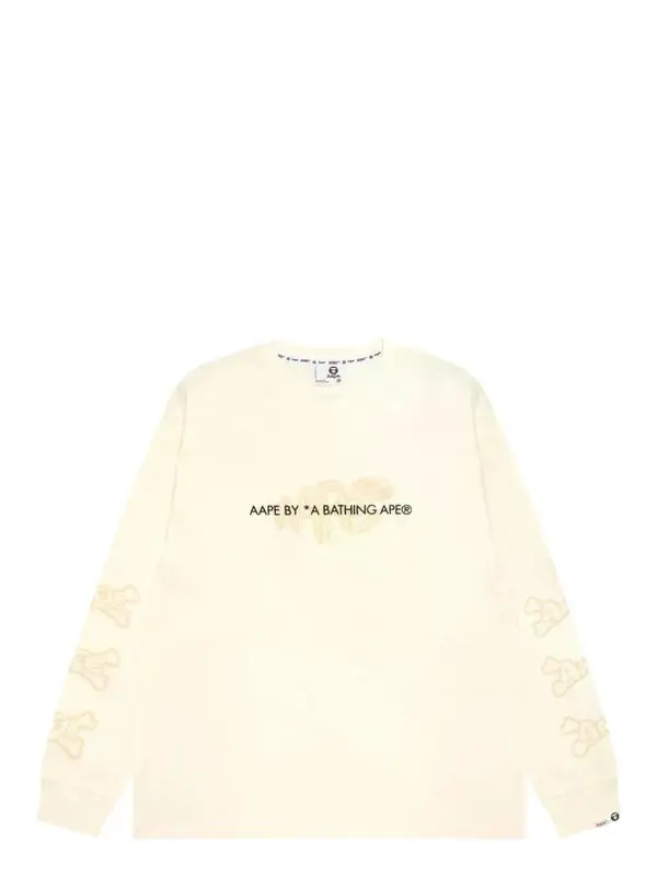 AAPE BY *A BATHING APE Graphic-print Long-sleeve T-shirt - Neutrals