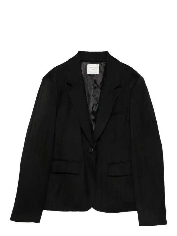 FORTE_FORTE Pinstripe Single-breasted Blazer - Black