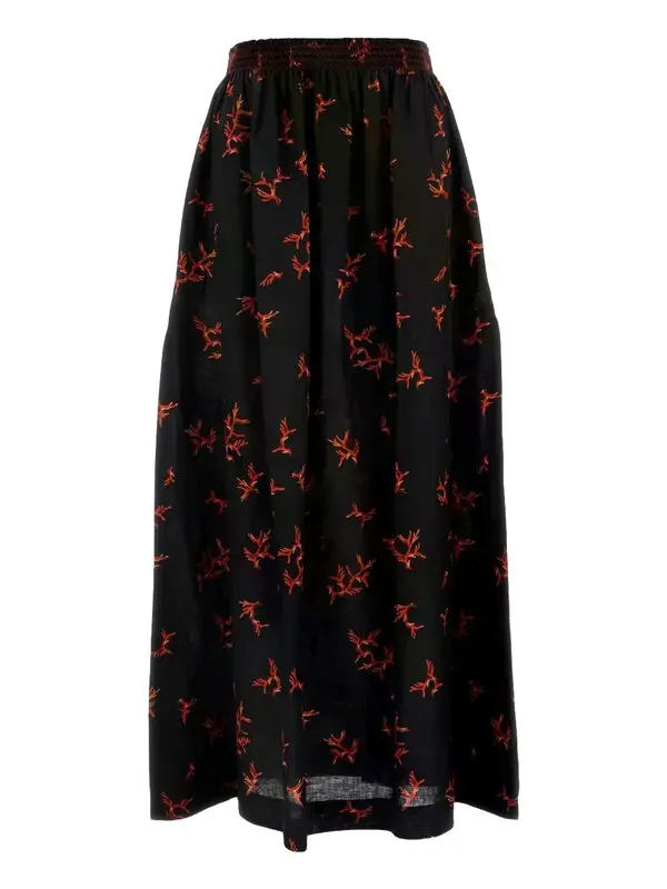 Fendi Printed Elastic-waist Skirt - Black