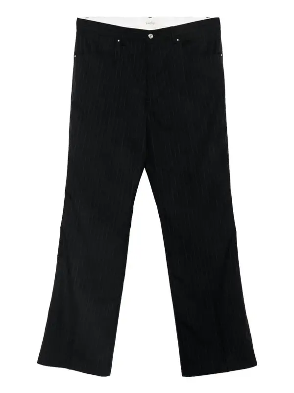 SECOND / LAYER Pinstripe Trousers - Black