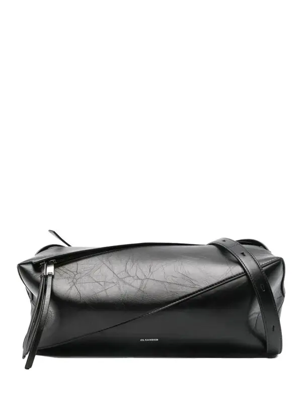 JIL SANDER Logo-print Leather Tote Bag - Black