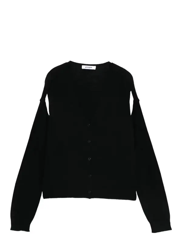 Gimaguas Button-front Split-sleeve Cardigan - Black