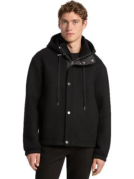Michael Kors Wool-blend Hooded Jacket - Black