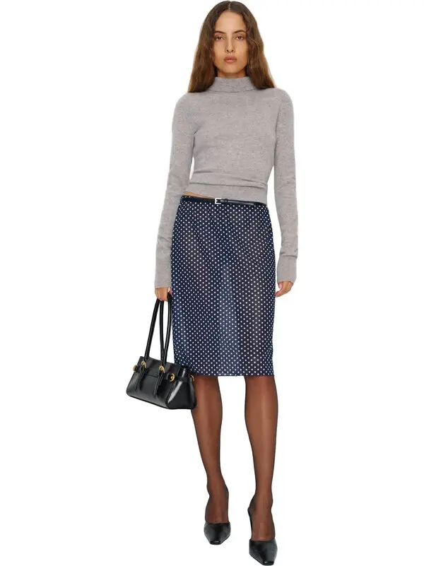 REFORMATION Brodie Sheer Knit Midi Skirt - Blue