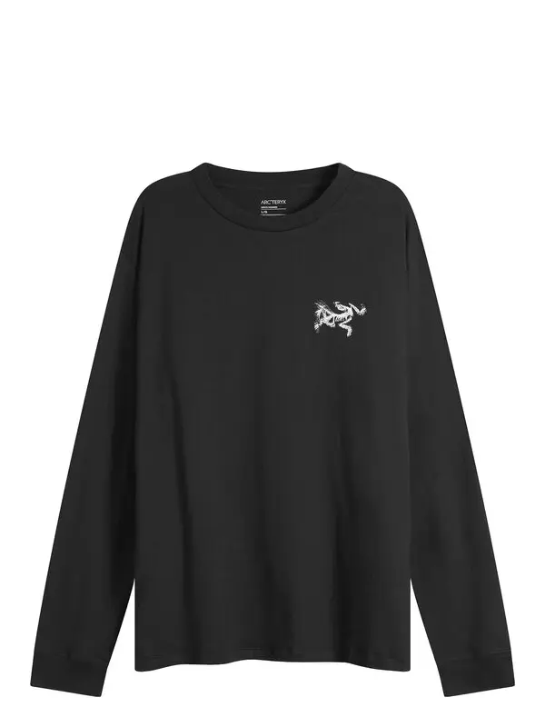 Arc'teryx Kragg Sl Cotton Bird Tile Long Sleeve T-shirt - Black/arctic Silk