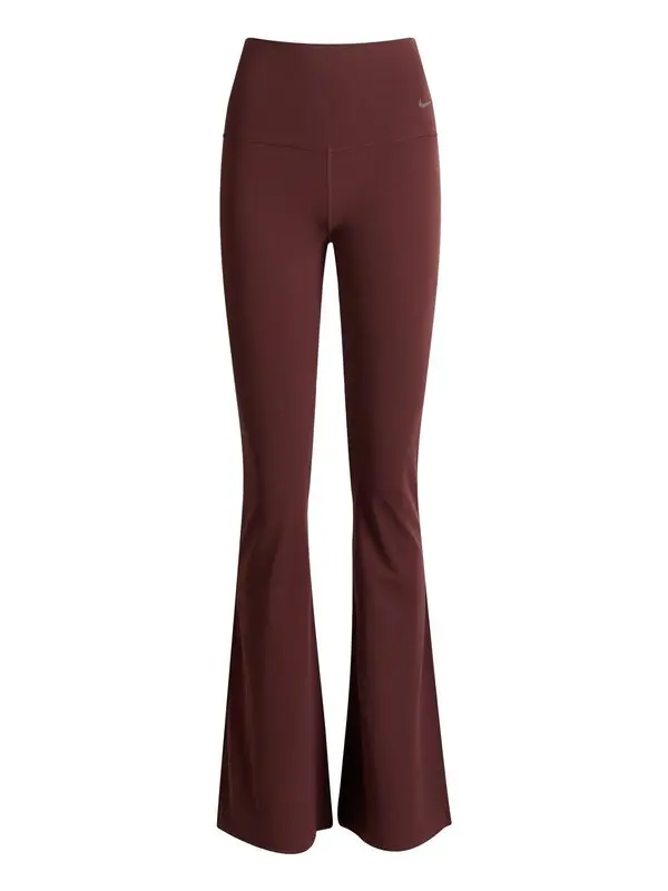 Nike Zenvy High Waisted Flared Pant - Burgundy Crush/black