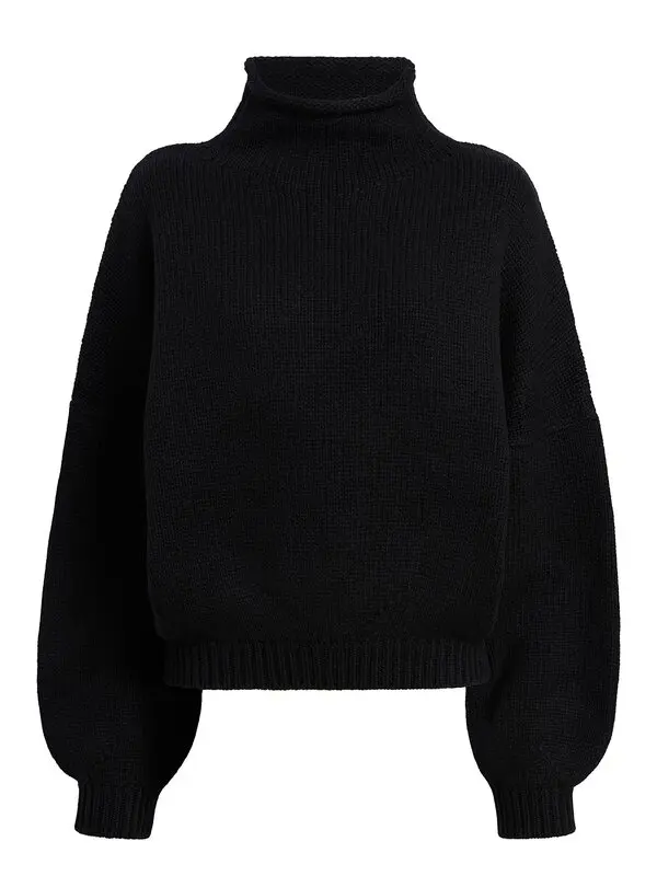 Khaite Cashmere Jersey Pullover - Black