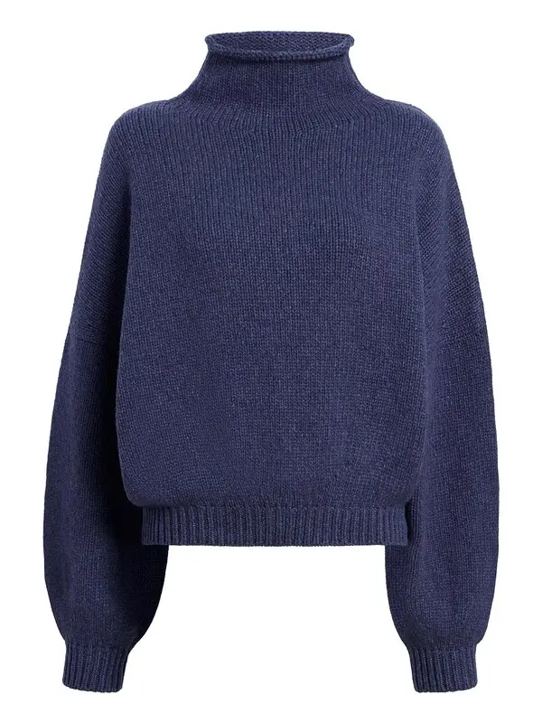 Khaite Cashmere Jersey Pullover - Indigo