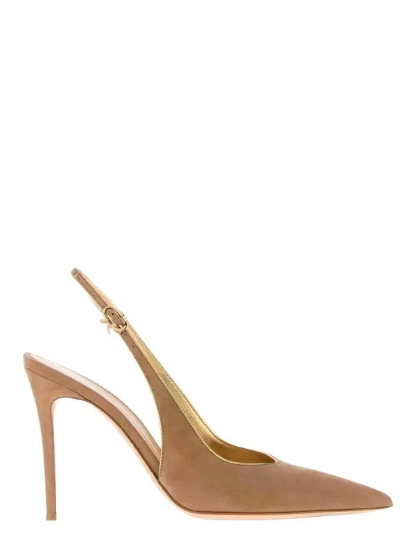 GIANVITO ROSSI 100mm Yves Slingback Suede Pumps - Neutrals
