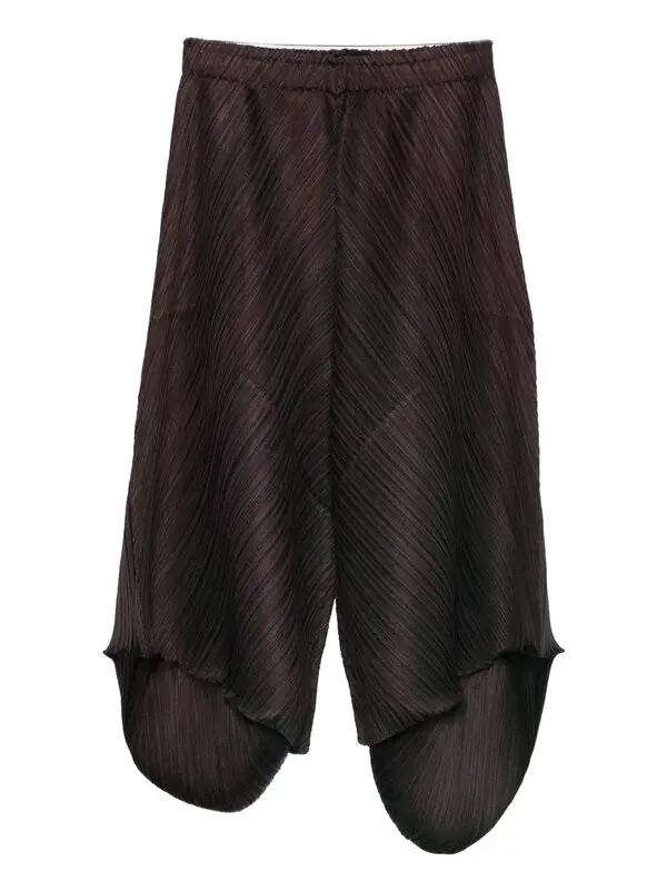 Issey Miyake Pleated Panelled Trousers - Brown