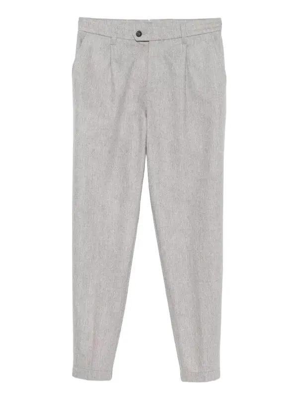 Eleventy Pleated-front Trousers - Grey