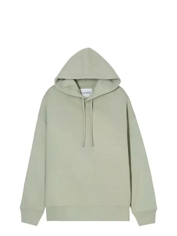 Closed Hooded Organic Cotton Sweatshirt - Green