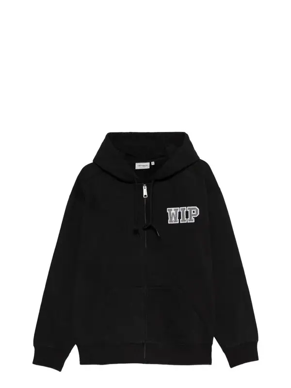 Carhartt Work In Progress Logo-embroidered Zip-up Hoodie - Black