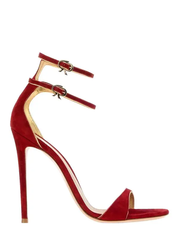 GIANVITO ROSSI 110mm Double-buckle Stiletto Sandals - Red