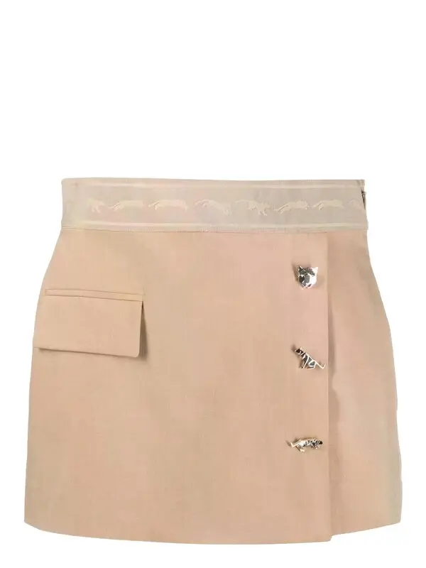 KRIZIA Panther-print Waistband Skort - Neutrals