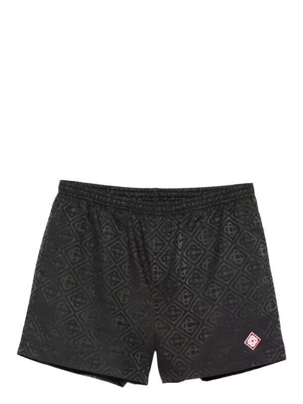 Casablanca Monogram-pattern Swim Shorts - Black