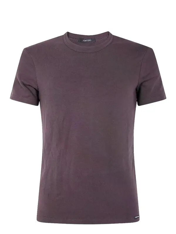 TOM FORD Crew-neck Short-sleeve T-shirt - Brown