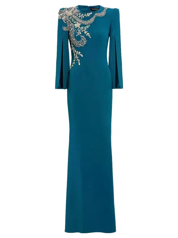 Jenny Packham Crystal-embellished Maxi Dress - Blue