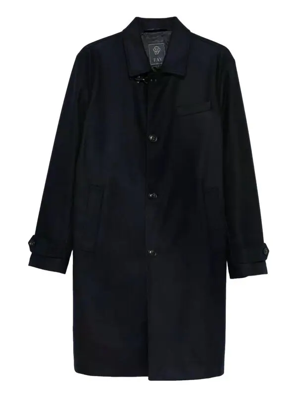 FAY Button-fastening Welt-pocket Coat - Blue
