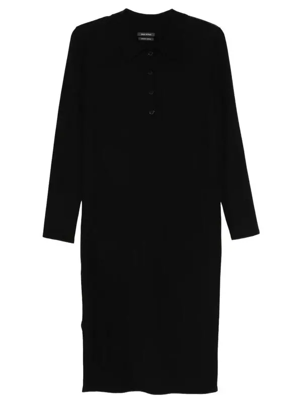 Marc O'polo Three-quarter Sleeve Polo Dress - Black