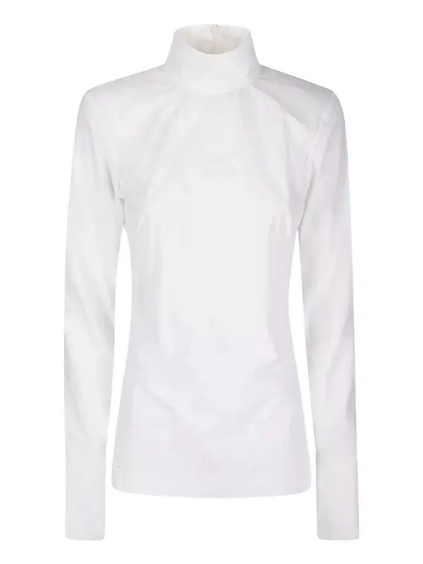 THELATEST High-neck Poplin Blouse - White
