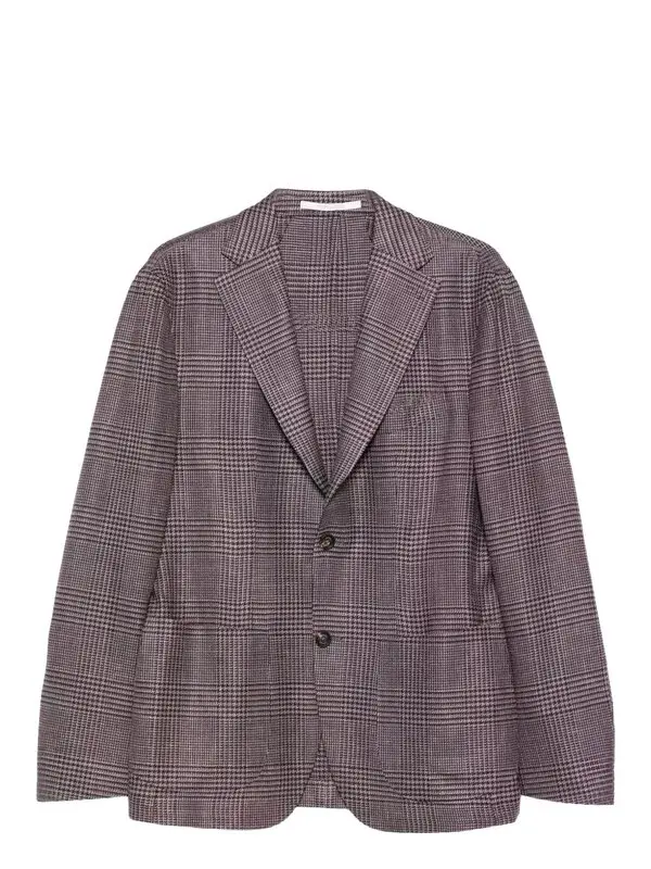 Eleventy Checked Single-breasted Blazer - Purple