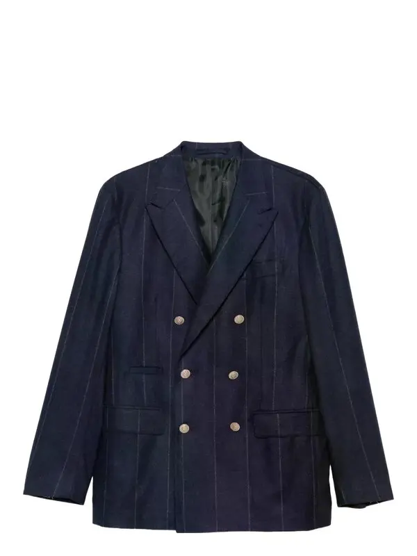 Eleventy Pinstripe Double-breasted Blazer - Blue