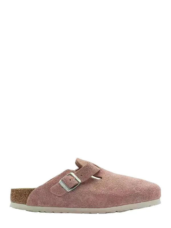 BIRKENSTOCK Boston Buckle-detail Suede Mules - Pink
