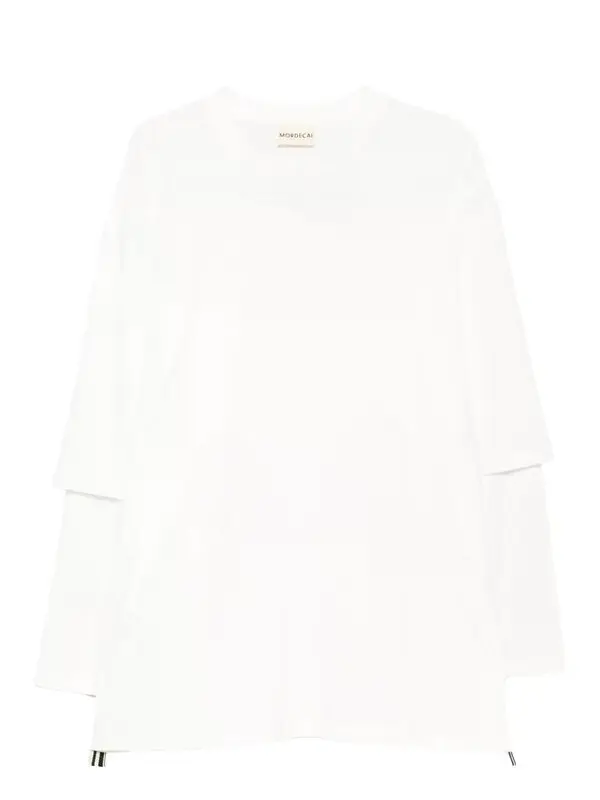 MORDECAI Layered Zip-detail T-shirt - White