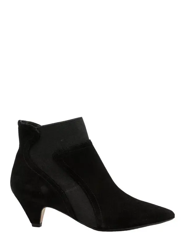 ANNA F. Pointed-toe Elastic-insert Boots - Black