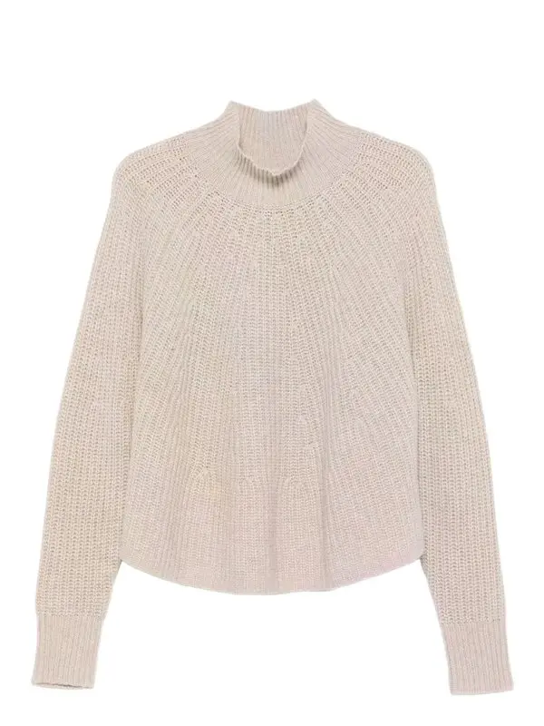 ALLUDE High-neck Ribbed-knit Sweater - Neutrals