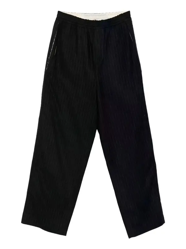 Isabel Benenato Pinstripe Trousers - Black