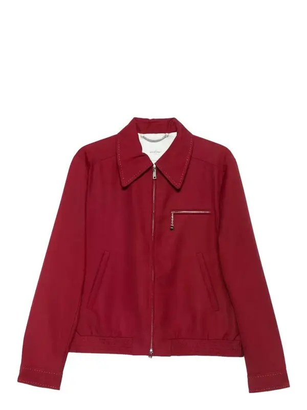 SECOND / LAYER Zip-fastening Stitched-detail Jacket - Red