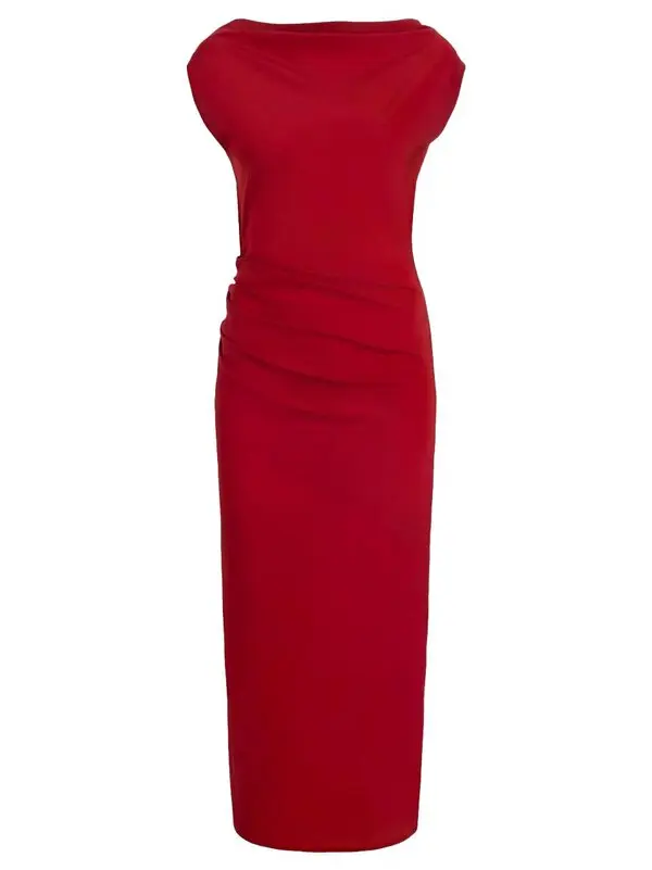 Proenza Schouler Draped Cowl-neck Midi Dress - Red