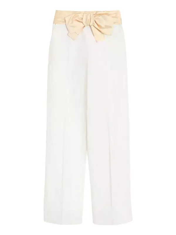 Valentino Garavani Bow-detailed Trousers - Neutrals