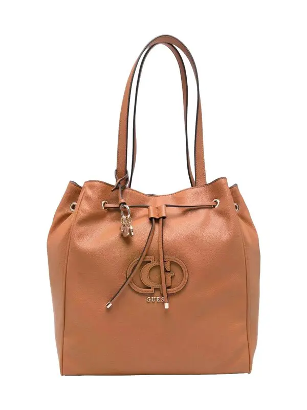 Guess Logo-plaque Bucket Bag - Brown