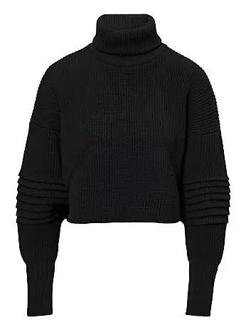 CFCL Low Gauge Cropped Knitted Jumper - Black