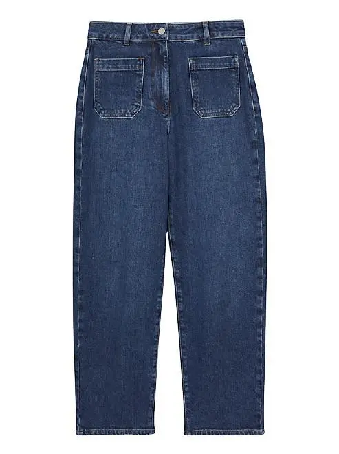 REISS Marcie Straight-leg Mid-rise Stretch-denim Jeans - Mid Blue
