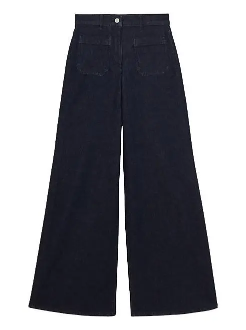REISS Bella Wide-leg Stretch-denim Jeans - Dark Blue